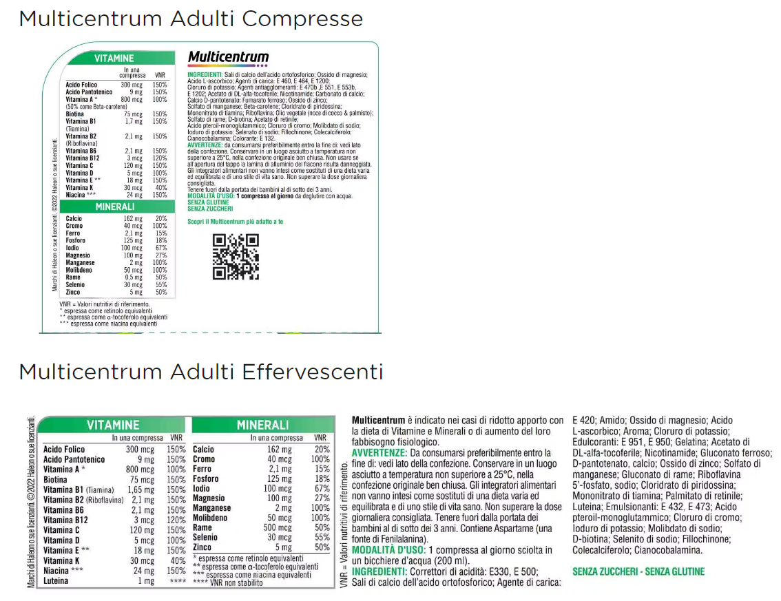 Multicentrum adulti 50+ vari formati - Farmacia San Giovanni